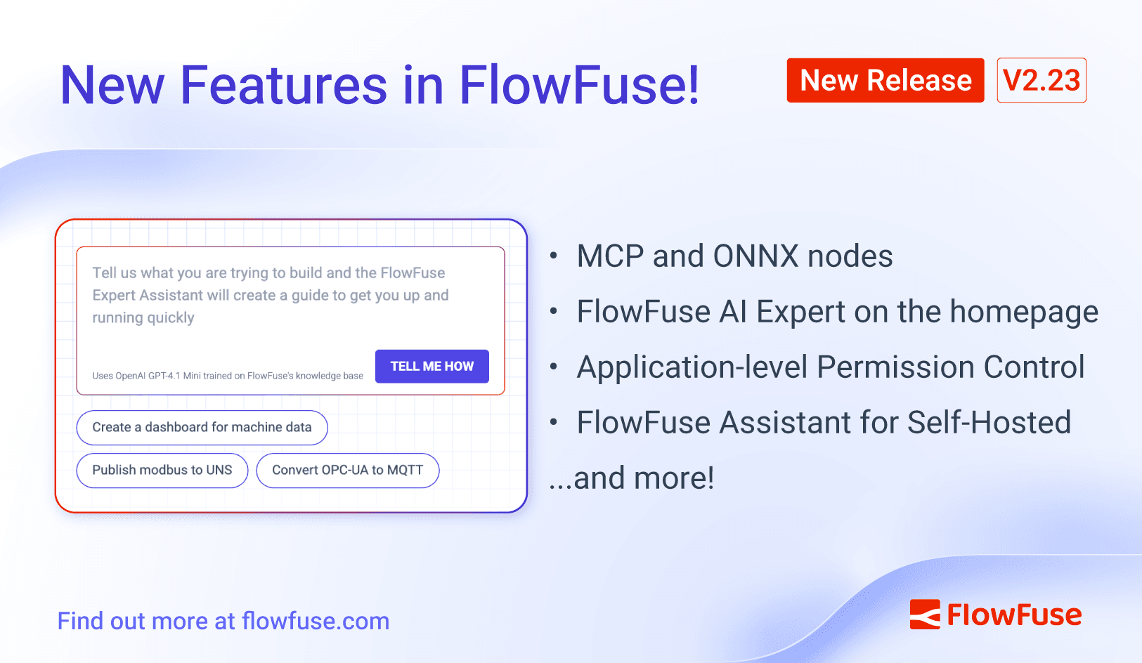FlowFuse 2.23: MCP and ONNX nodes, FlowFuse AI Expert on the homepage, Application-level ...
